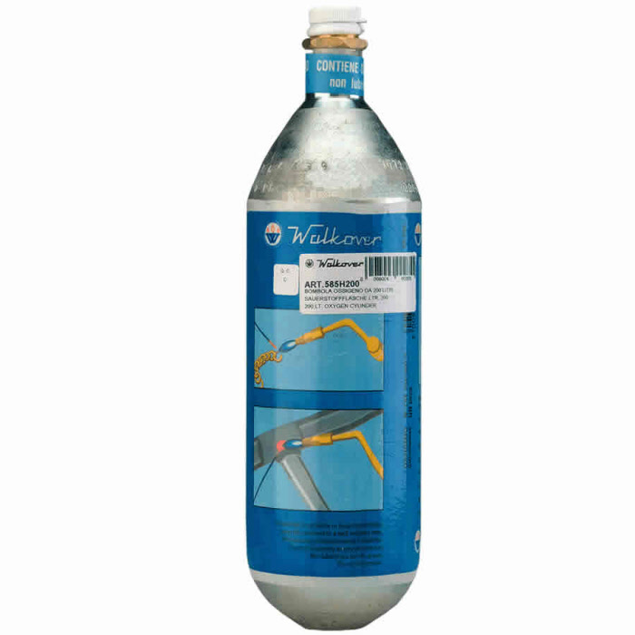2 liter PRO cilinder met 200 liter zuurstof gas M24x2